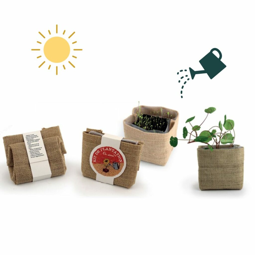 Kit de semis jute publicitaire pour professionnel | Version végétale